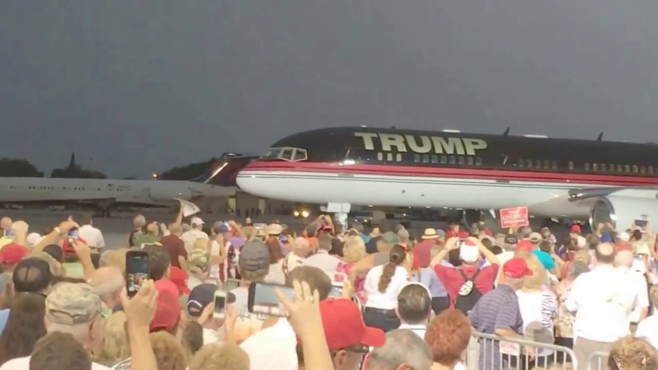 Donald J.Trump Rally Melbourne Florida - Trump Plane Arrives "Like a ...
