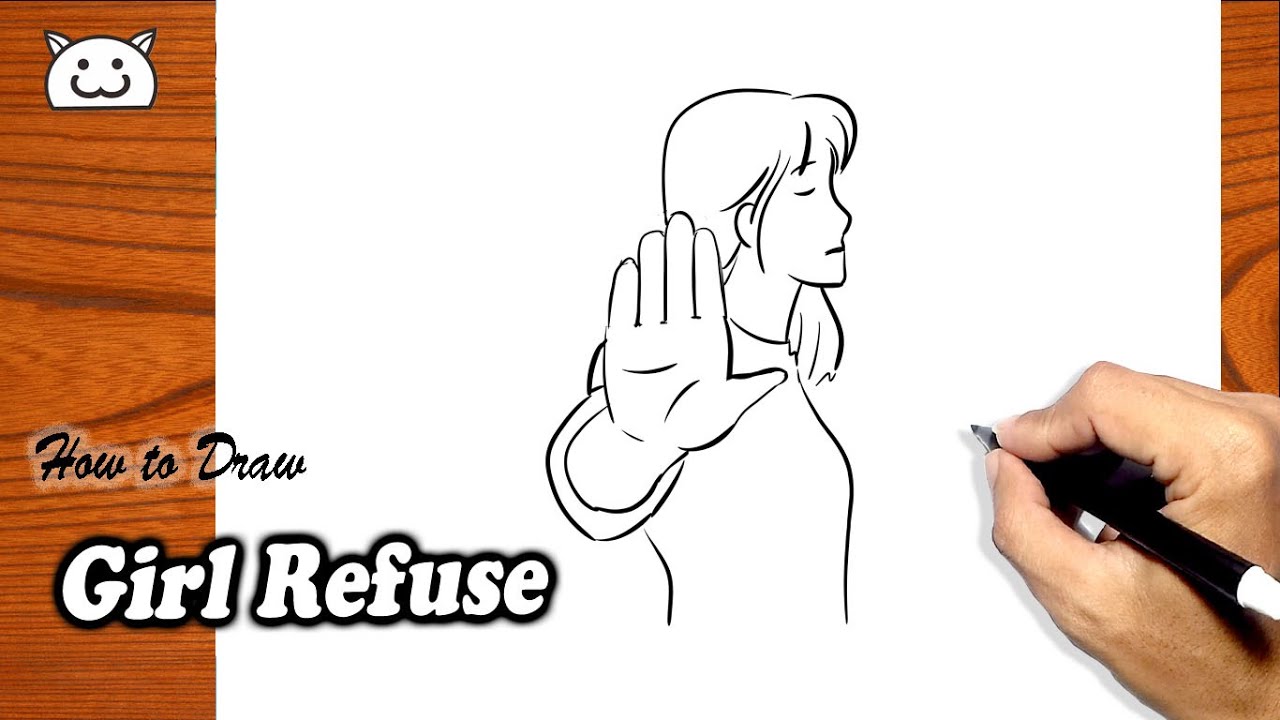 How to Draw Woman / Girl Refuse - YouTube