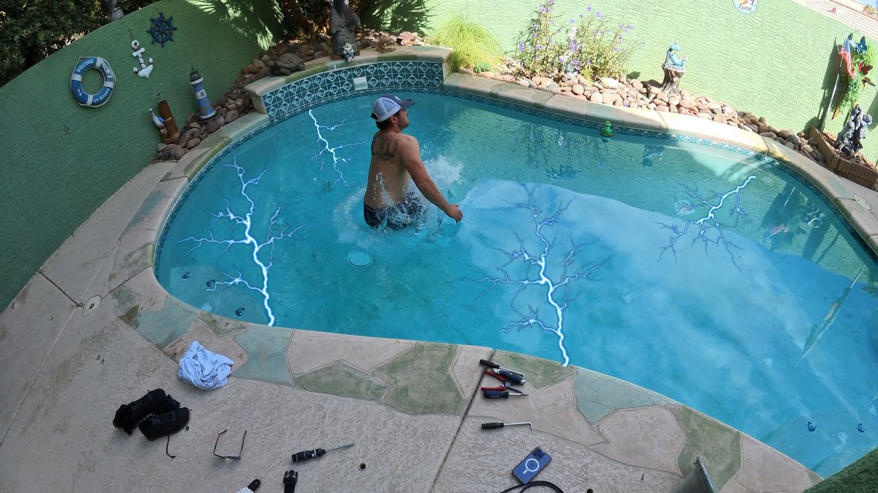 Almost Getting Electrocuted Replacing a Pool Light - YouTube