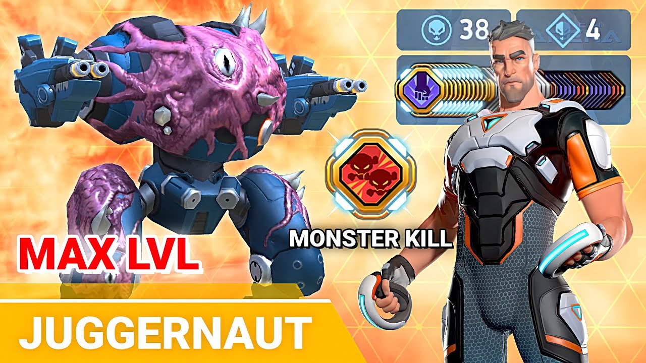 Juggernaut with Carbine 12 - Monster Kill - Mech Arena - Max LVL - YouTube
