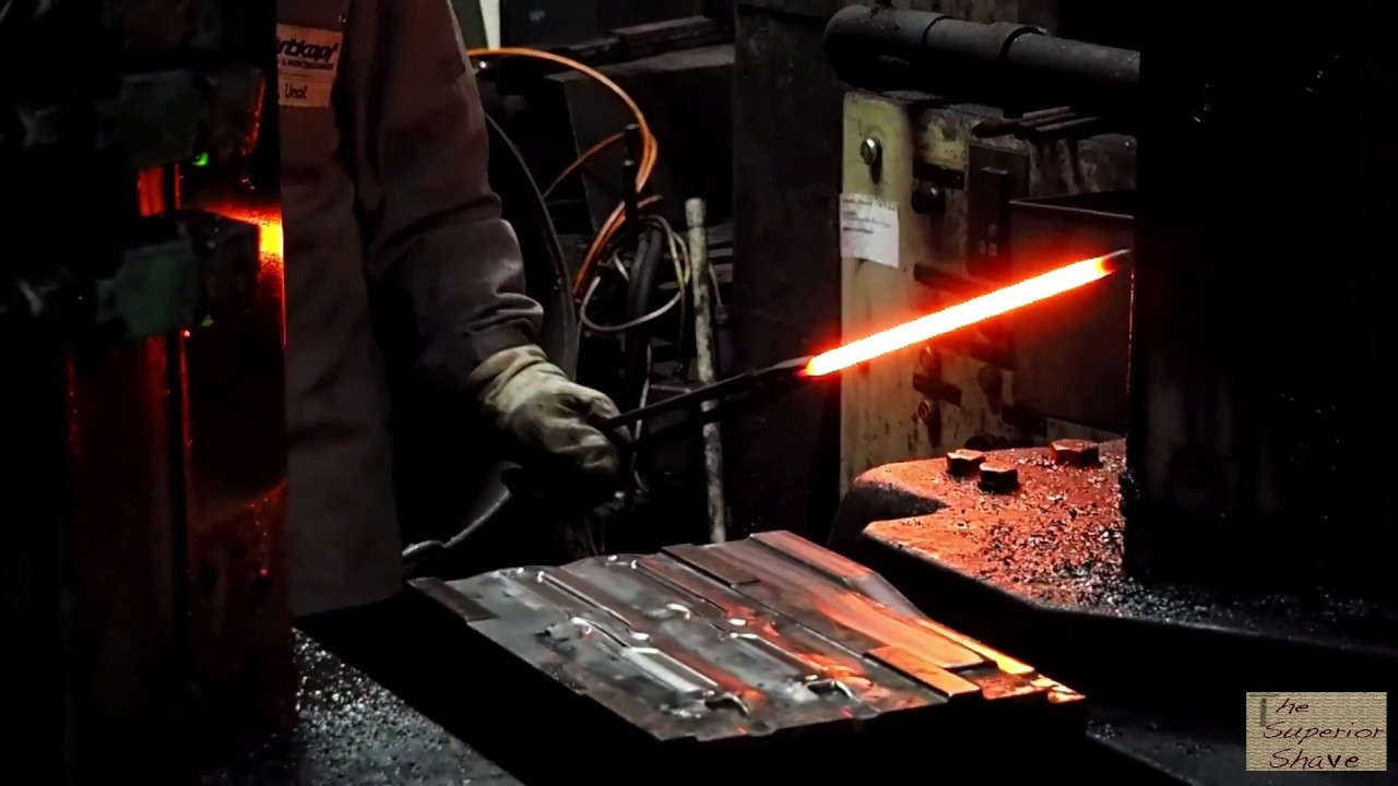 Dovo Solingen Straight Razor Beginnings How Its Made Drop Forging - YouTube