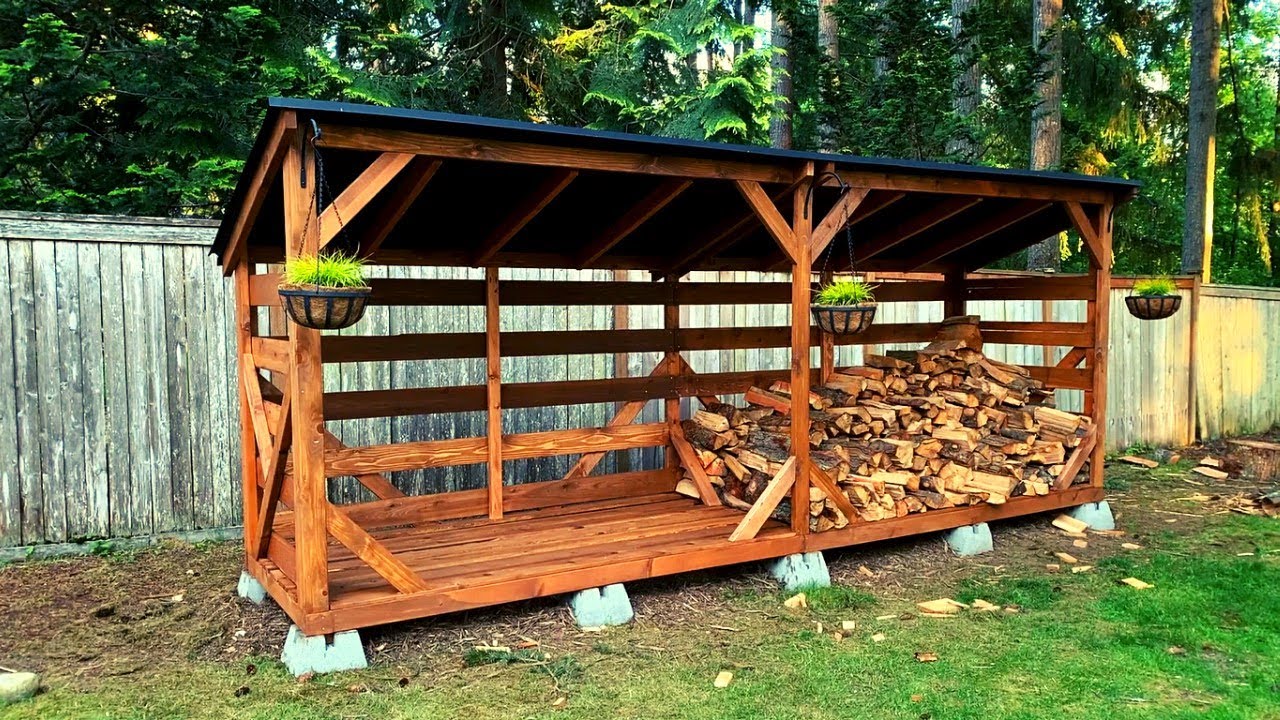 How to Design and Building a Firewood Shed - YouTube