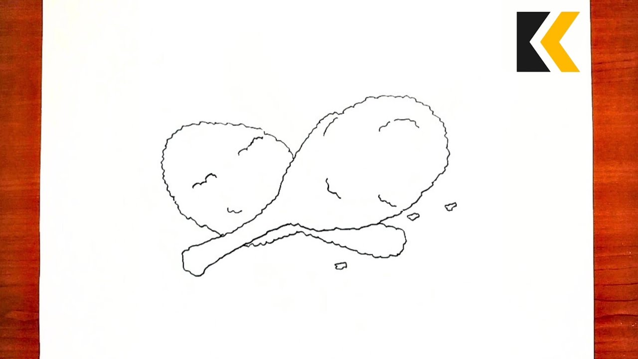 How To Draw Fried Chicken | Draw Junk Foods Easily - YouTube