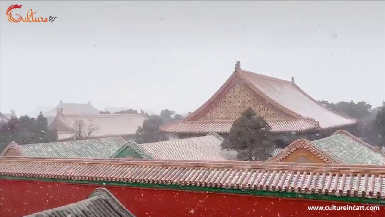 Snow scene in the Imperial Palace, Beijing China - YouTube