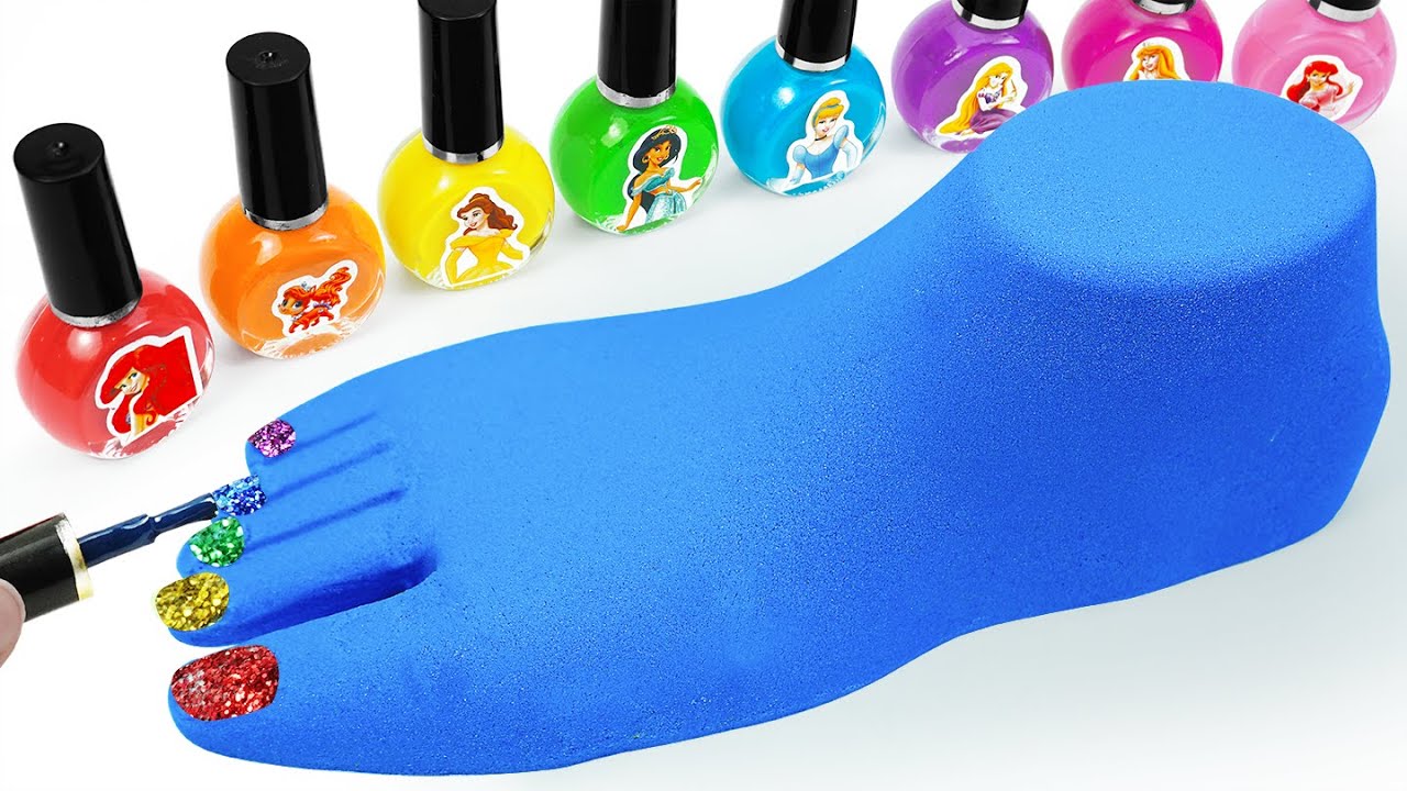 Satisfying Video l How To Make Rainbow Foot Cake With Kinetic Sand ...
