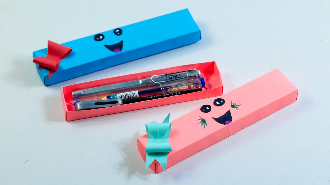 Origami Pencil Box | How To Make Small Pencil Box From Paper | Paper ...
