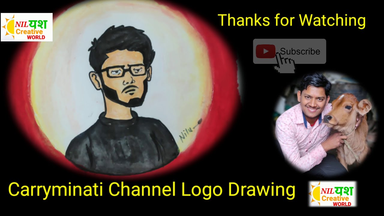Carry minati Painting🎨🔥|Channel Logo Using Water colour|Carry minati ...