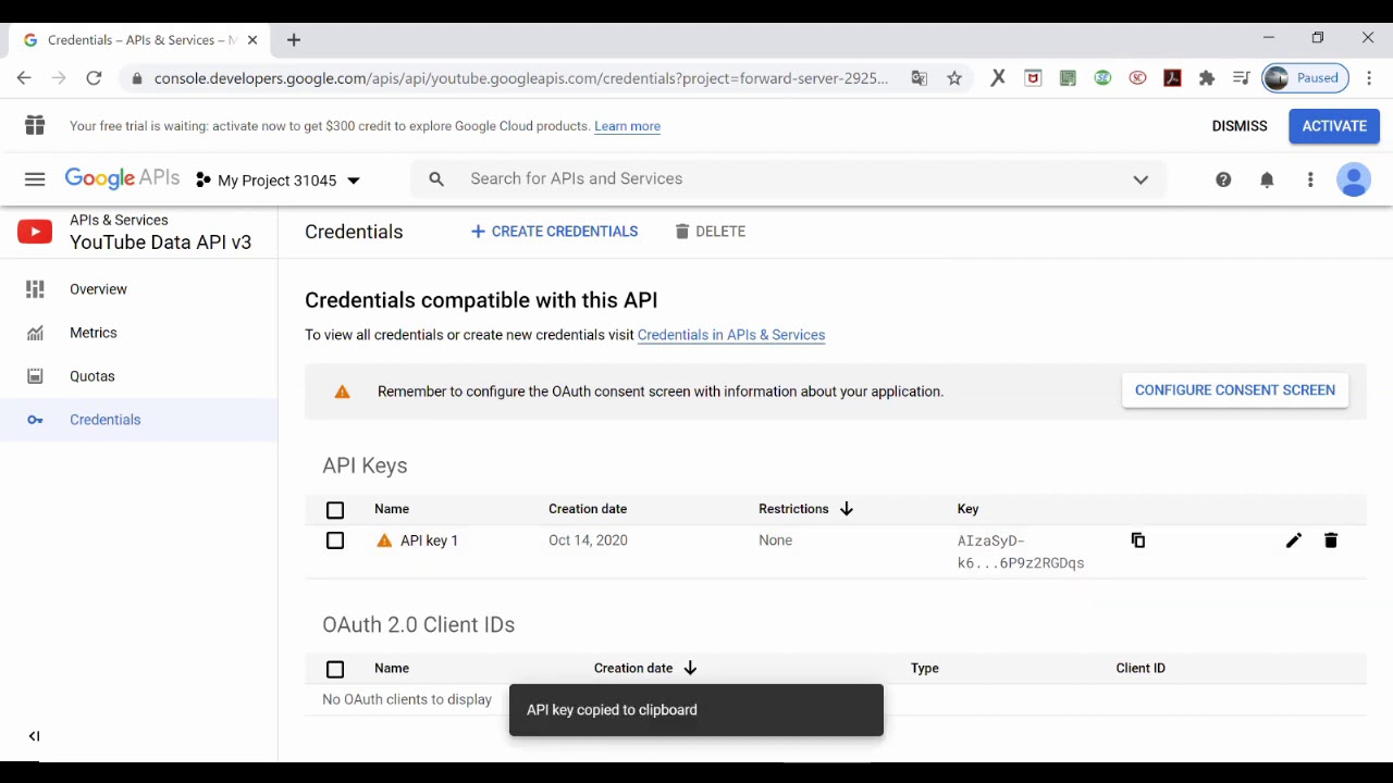 API YouTube Раздельный сбор 2 Авторизация и поиск 50 каналов ...