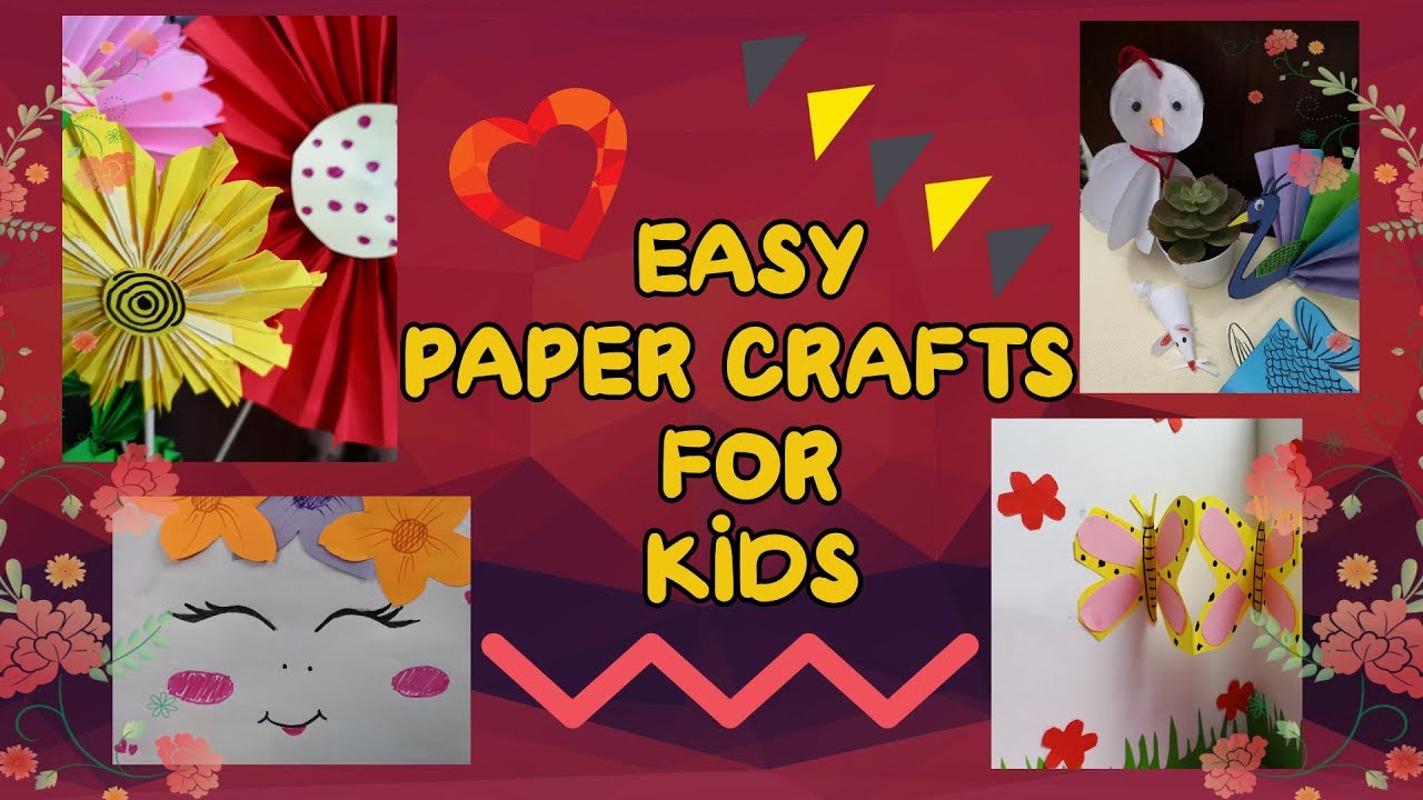 Easy Paper crafts for kids|How to make paper crafts|5 paper crafts for ...