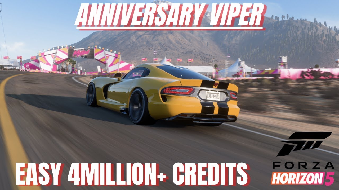 EASY 4 MILLION+ CREDITS IN FORZA HORIZON 5 (ANNIVERSARY VIPER) - YouTube