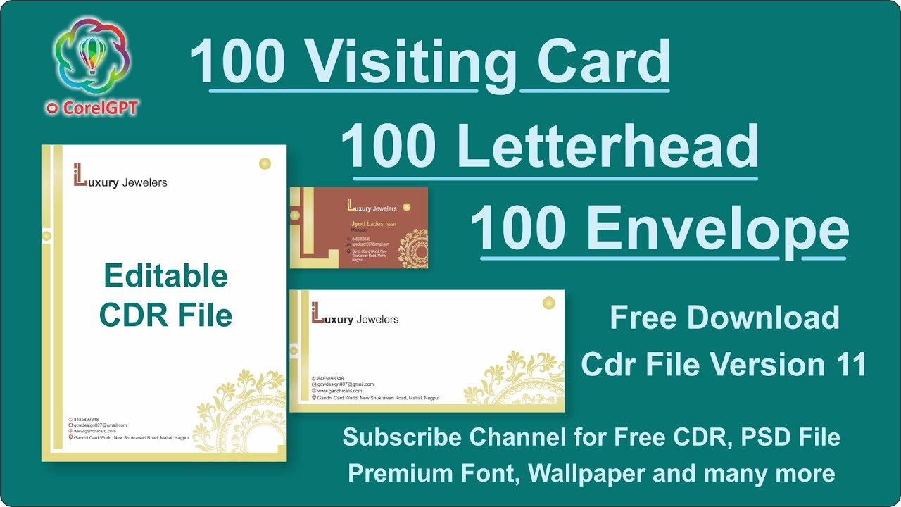 letterhead cdr file | envelope cdr file | visiting card cdr file free ...