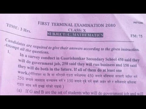 Latest Math Question for SEE 2080, 1st Term Exam 2080... PRACTISE Now ...