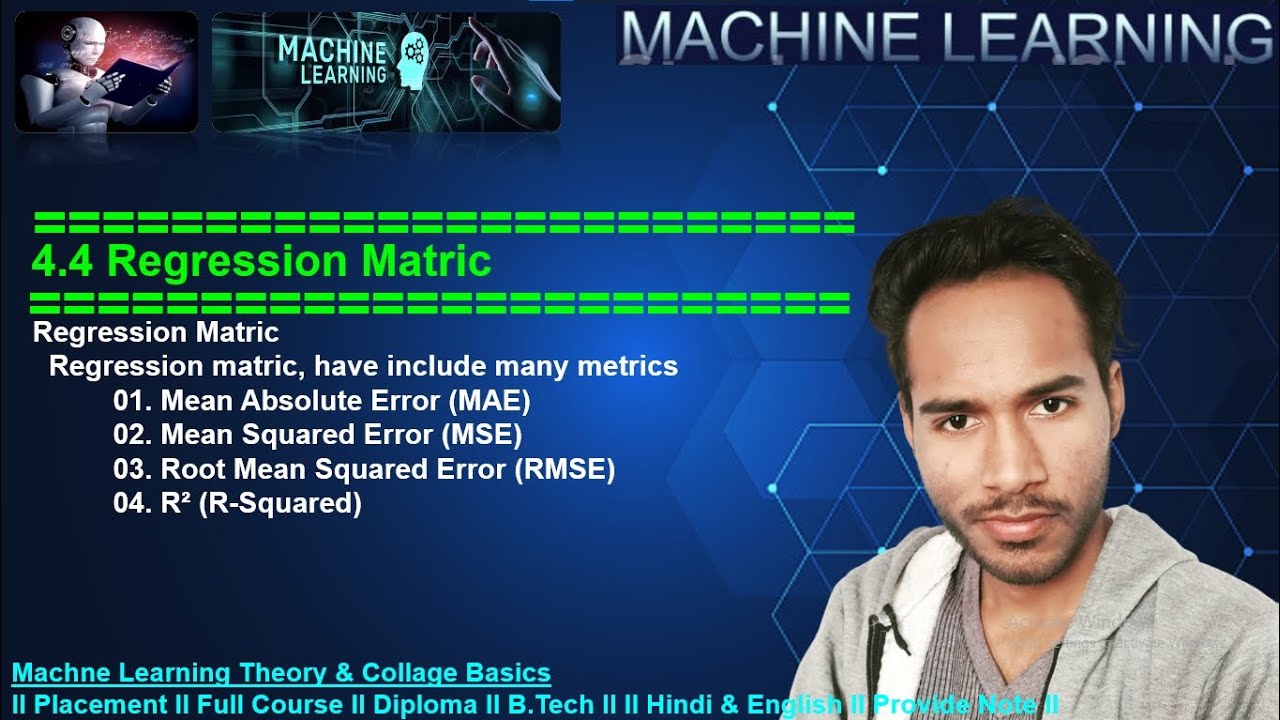 ML_4.4 Regression Matric (MAE, MSE, RMSE & R-Squred ll Machine Learning ...