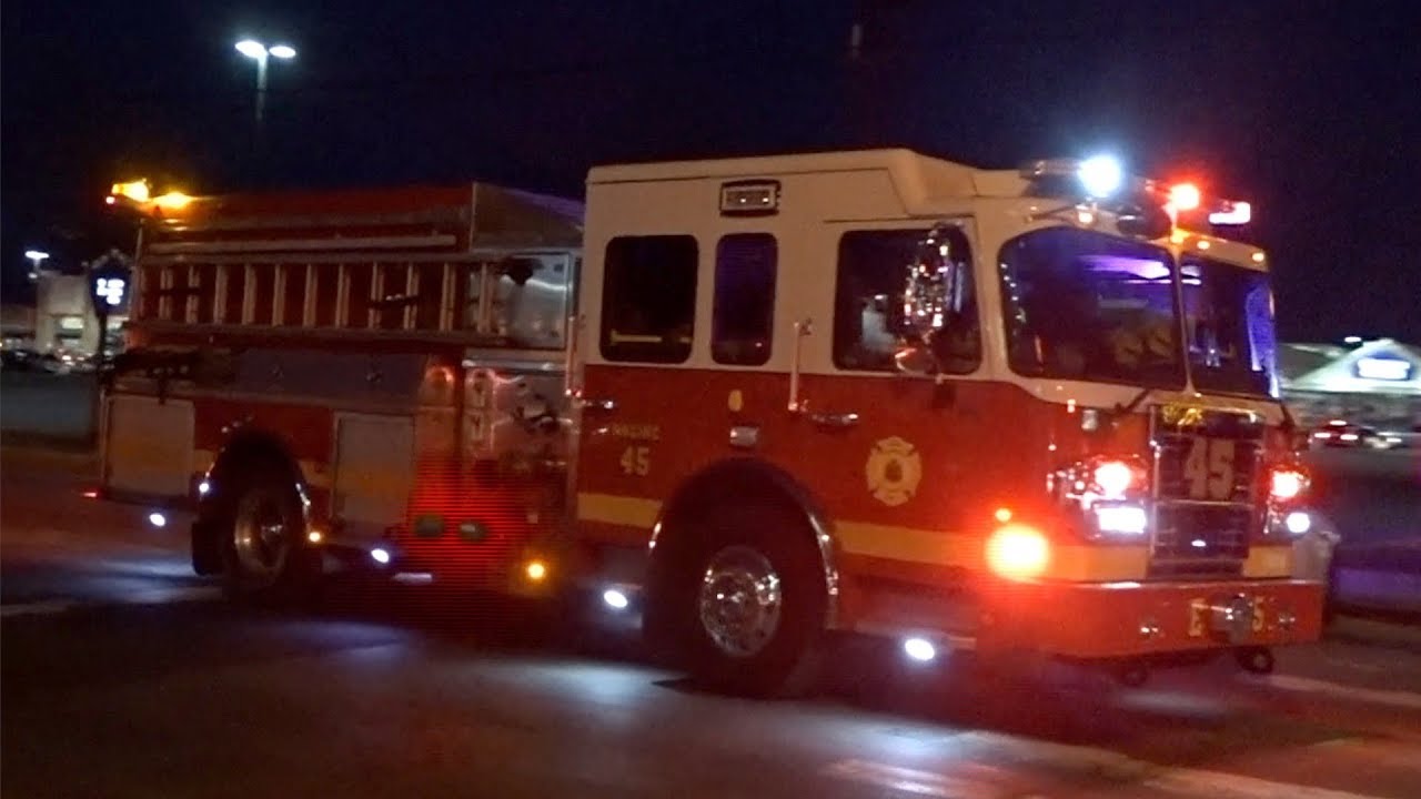 PFD Engine 45, Squrt 43, Engine 56 & Battalion 4 Responding - YouTube