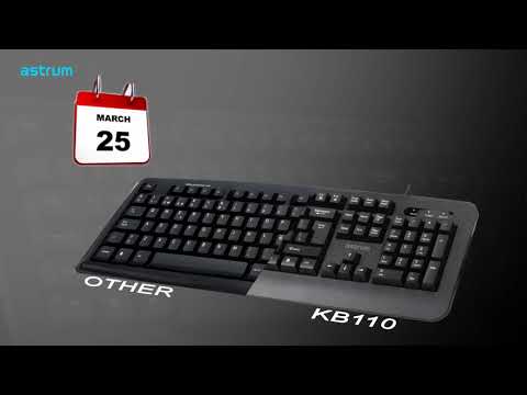 Astrum KB110 Classic Wired Keyboard 104keys + Media Keys English - YouTube