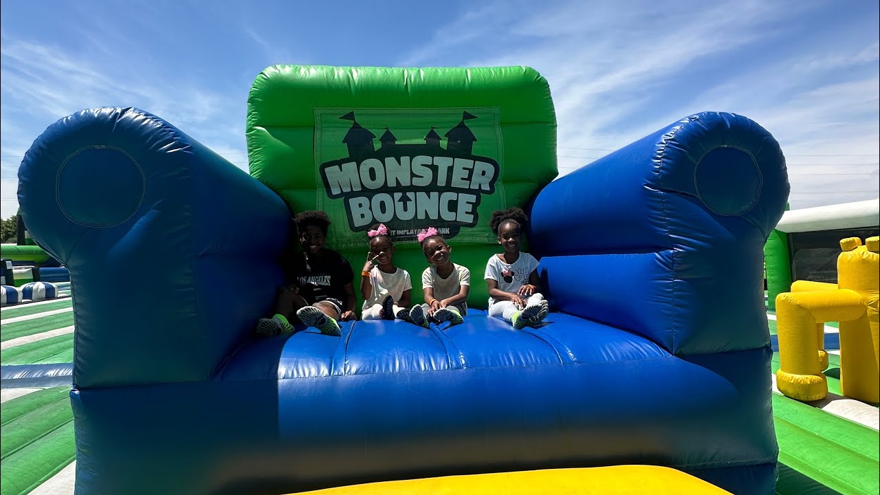 WE PLAYED HIDE N SEEK IN A MONSTER BOUNCE HOUSE - YouTube