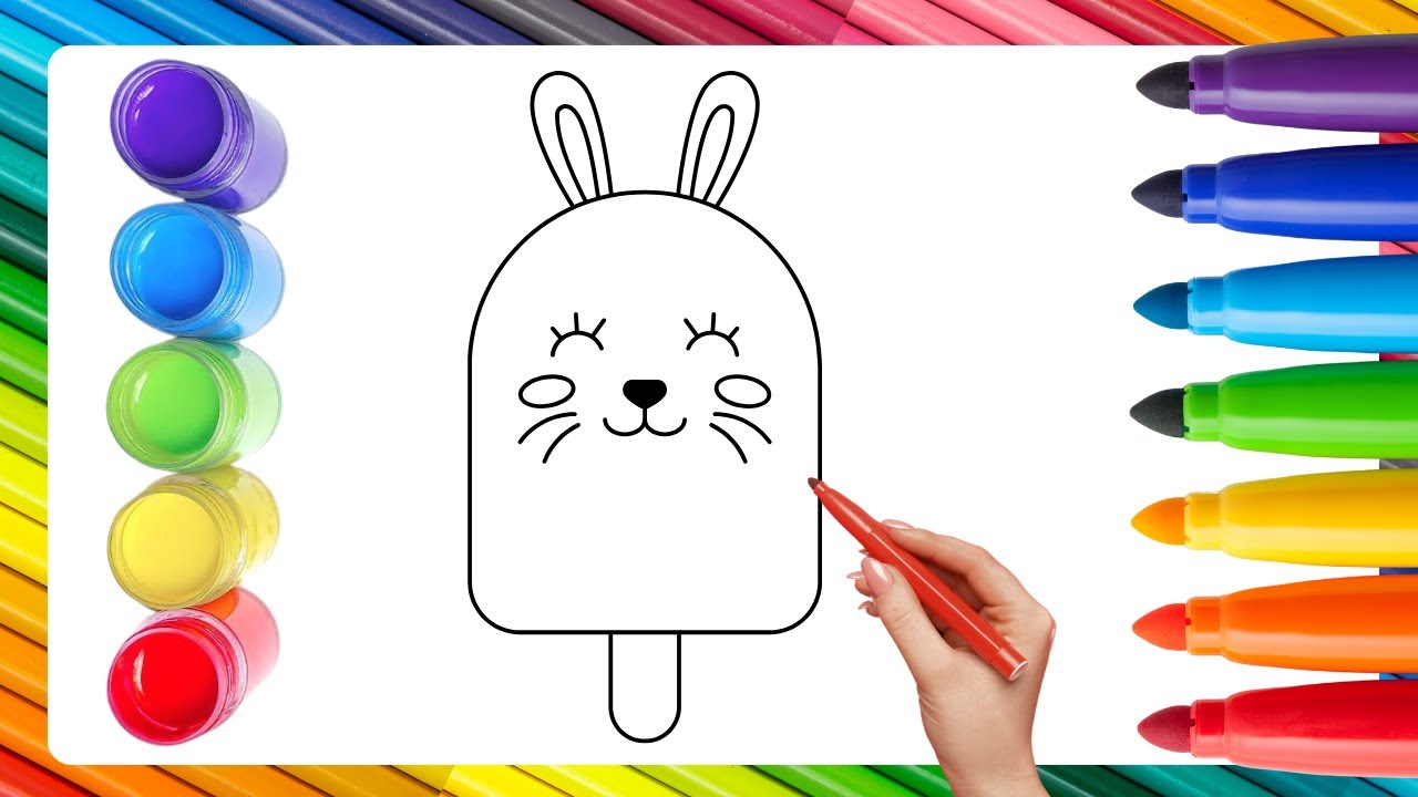 How to draw a Bar Ice-cream for kids || drawing and coloring learning ...