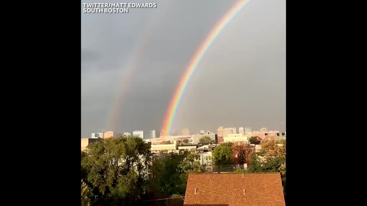 Double rainbow spotted across Massachusetts - YouTube