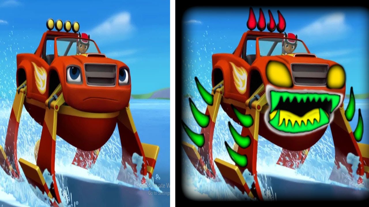 Blaze And The Monster JET SHARK As Horror Version - YouTube