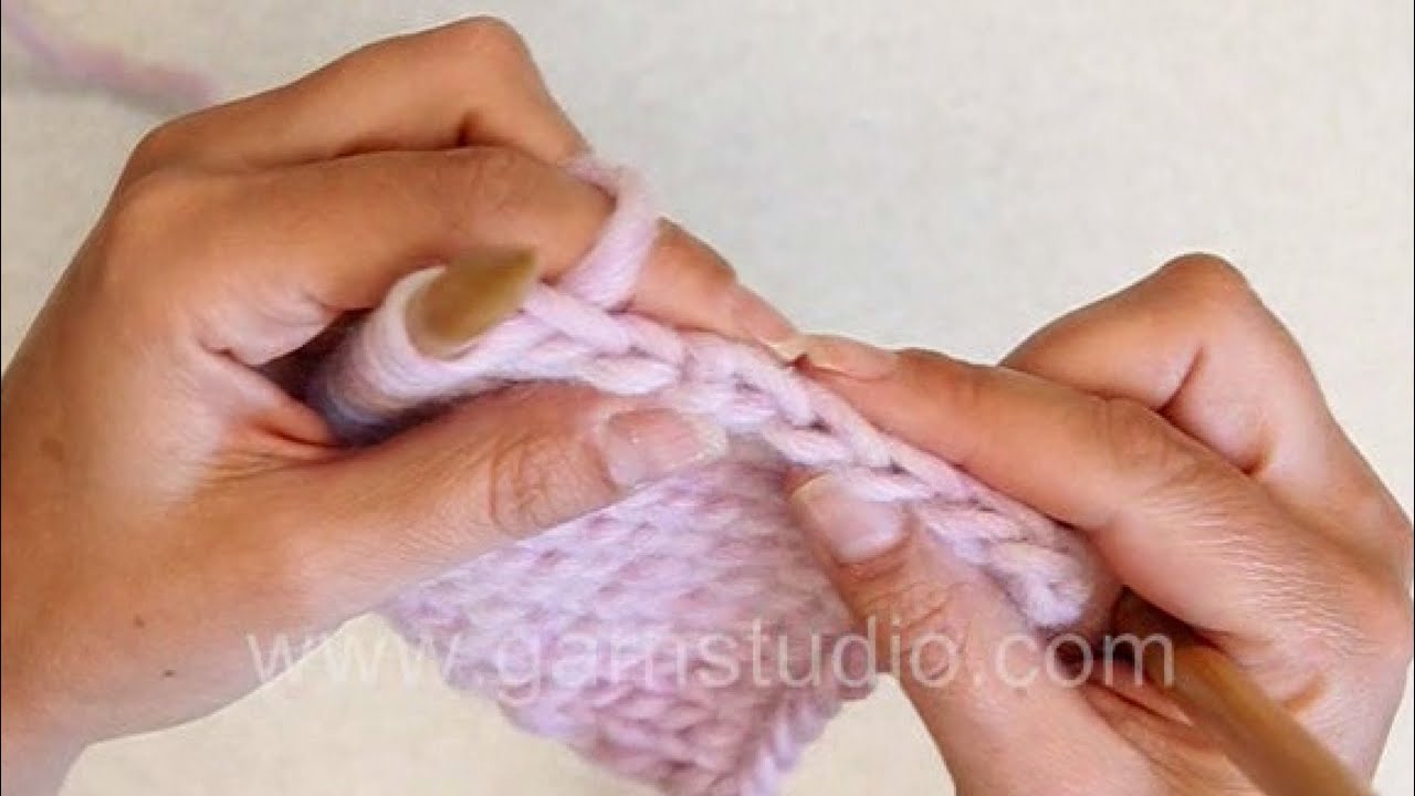 How to knit edge stitches in slip st (chain edge) - YouTube