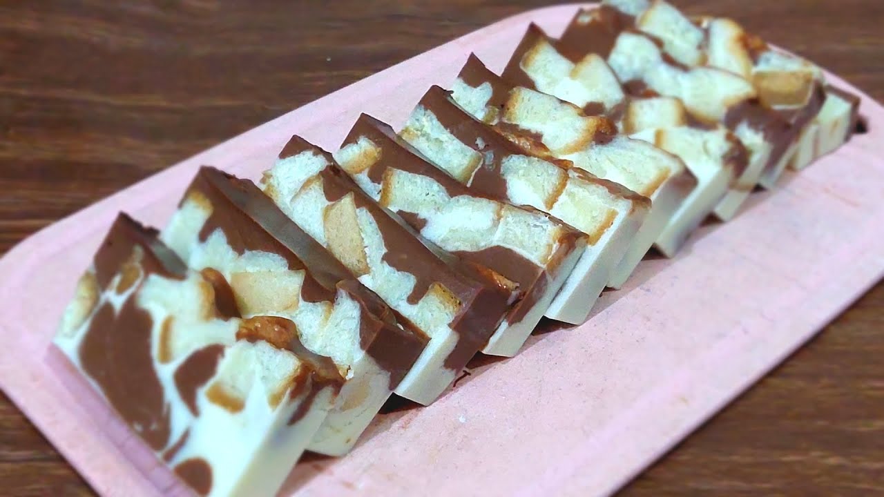 Puding marmer roti tawar || Puding susu roti tawar lapis cokelat ‼️ ...
