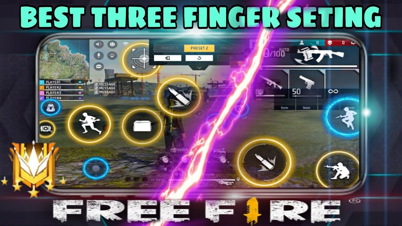 BEST THREE FINGER SETING || BEST HANDCAME📱 HEADSHOT || FREE FIRE ...