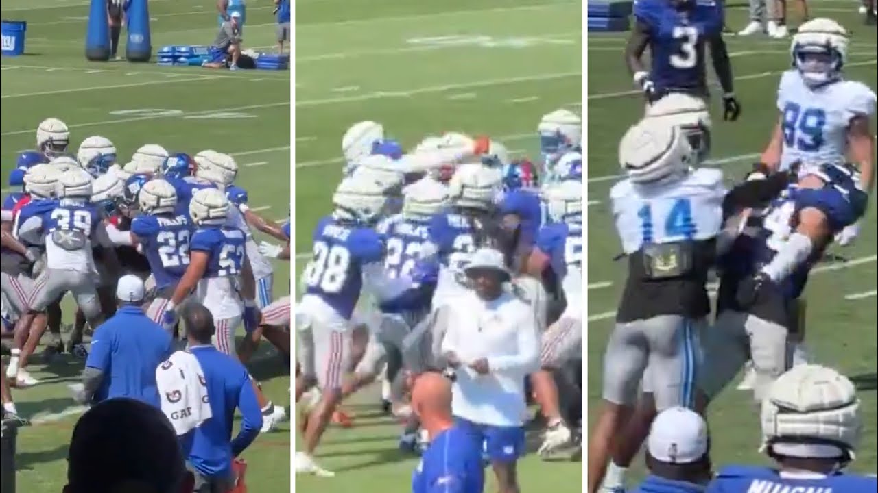 🥊 Giants + Lions in multiple fights during joint practice with Daniel ...