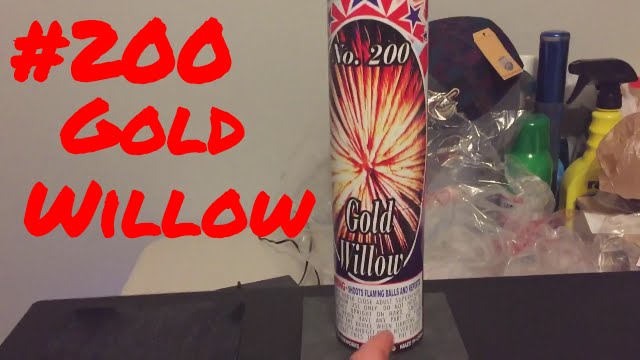 Single shot mortar #200 Gold willow firework wfboom - YouTube