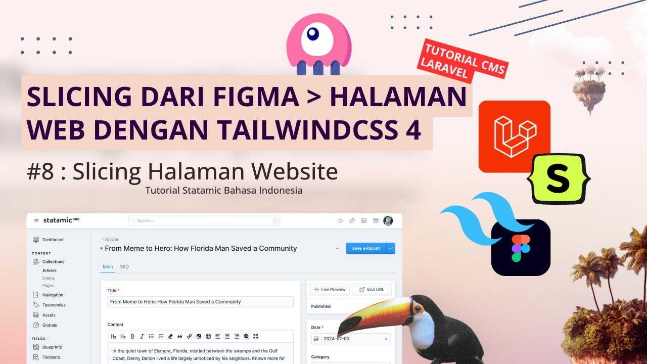 Tutorial CMS Laravel dari Nol #8 : Slicing Halaman Web | Tutorial ‪‪ @statamic Bahasa Indonesia ...