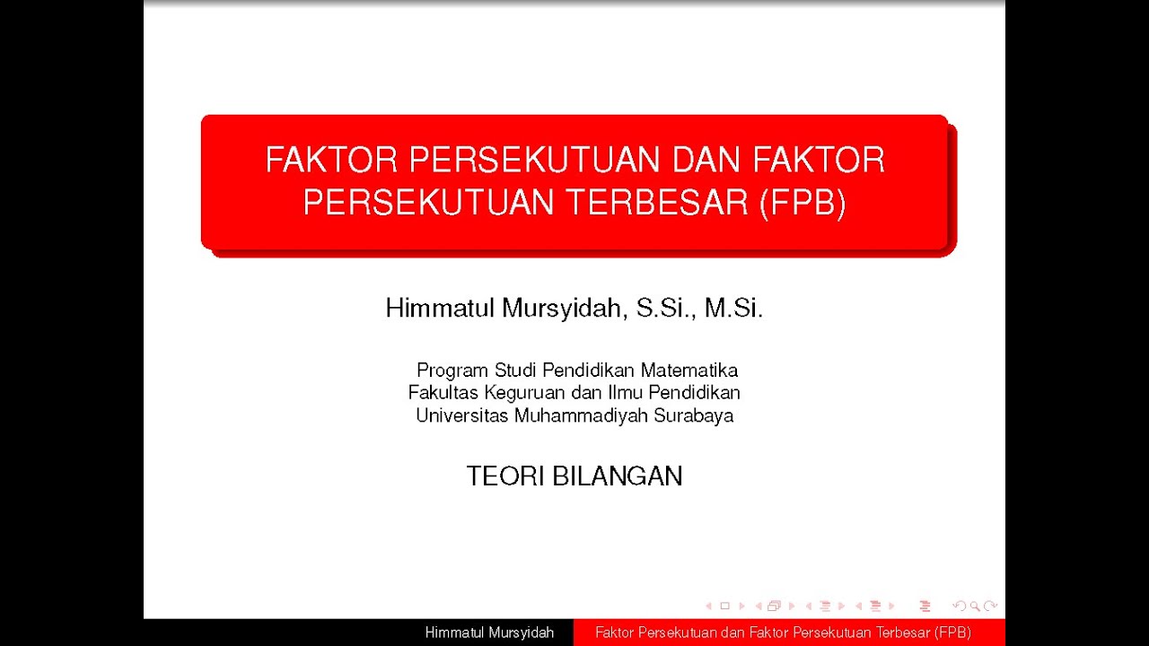 Faktor Persekutuan dan Faktor Persekutuan Terbesar (FPB) (Teori ...