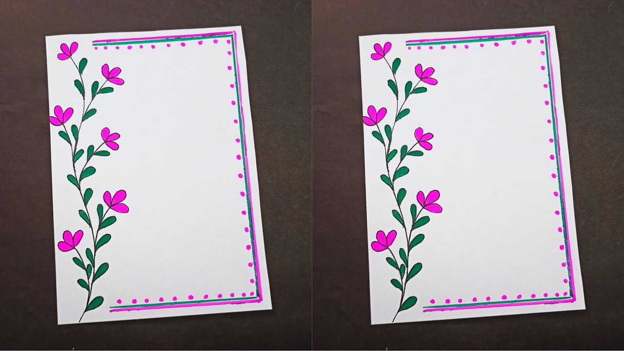 New pink and green border design for copy | Front page decoration for ...