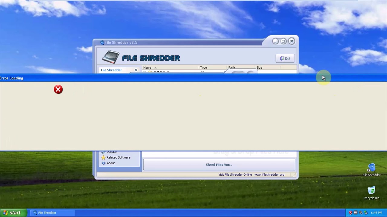 Windows XP vs file shredder - YouTube