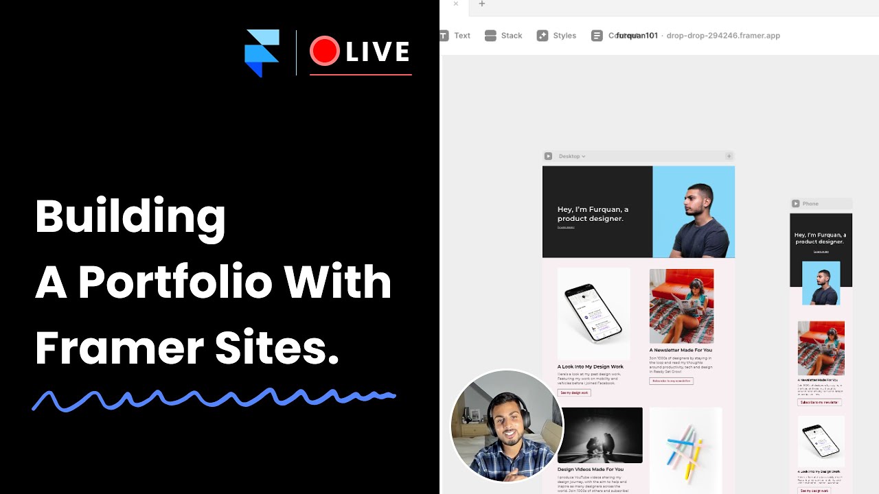 Building A Design Portfolio With Framer Sites Live Stream! - YouTube