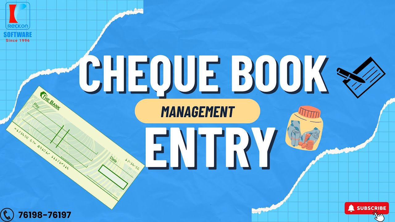 Cheque Book Management Entry in ReckonERP - YouTube