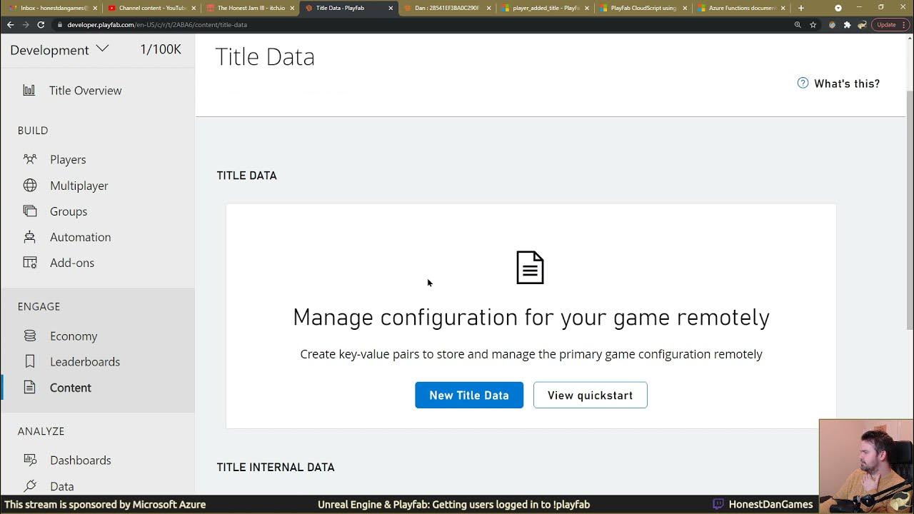 Unreal Engine & Playfab: Using Title and Player Data in Playfab [UE4 Tutorial] - YouTube