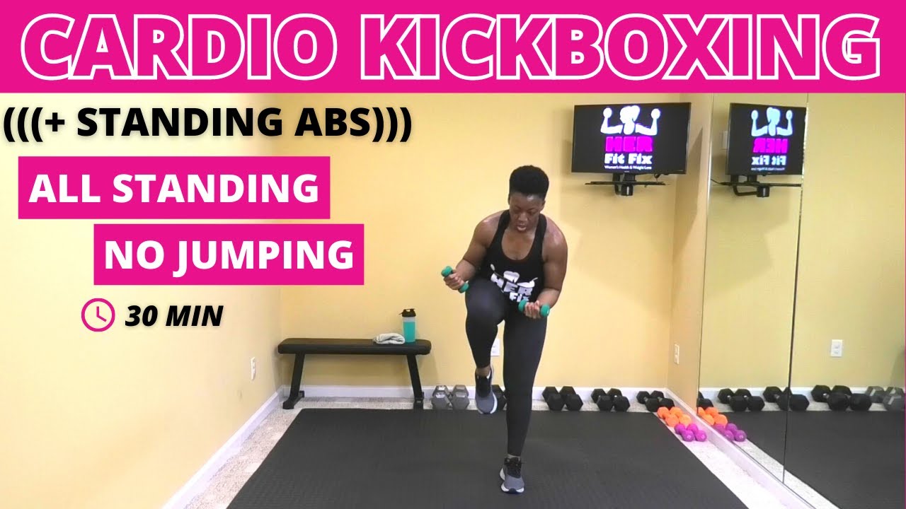 Cardio Kickboxing Workout with Standing Ab Finisher - YouTube