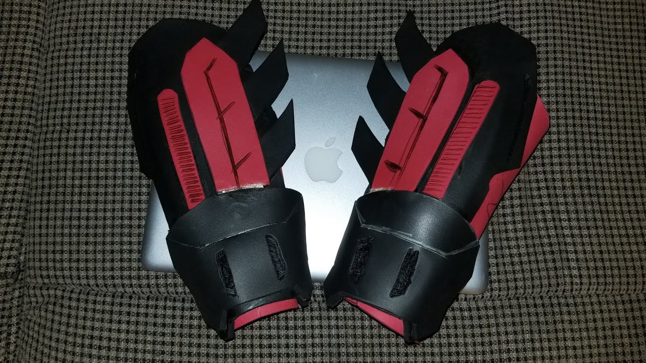 ARM DAY!!!! DIY Redhood Gauntlets and shoulder pads - YouTube