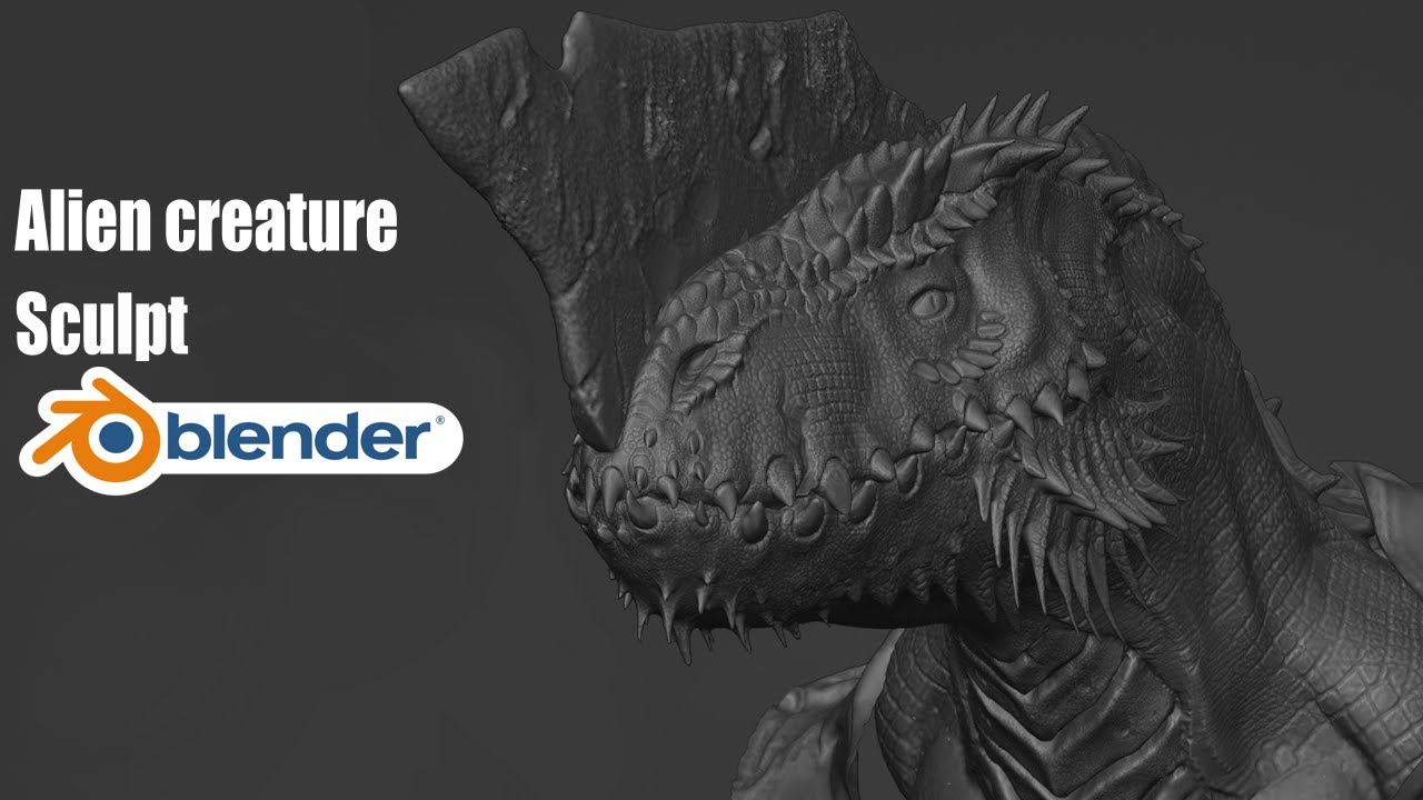 Alien Lizard Creature | Sculpting | Blender | Timelapse - YouTube