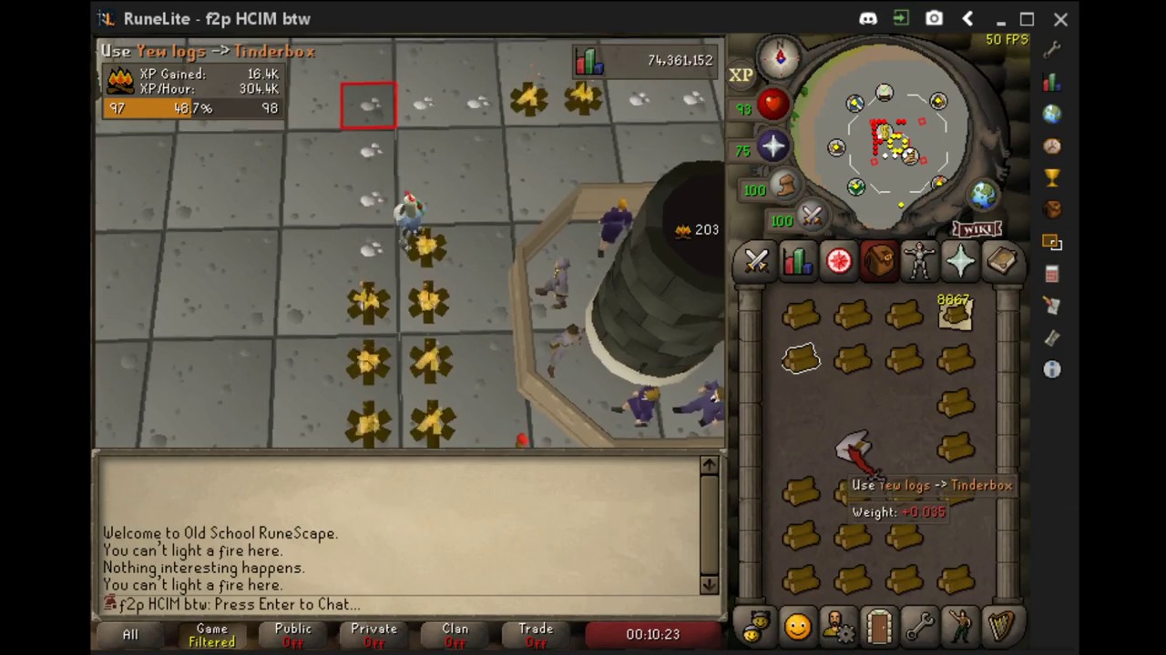 F2P OSRS continuous firemaking at GE - YouTube