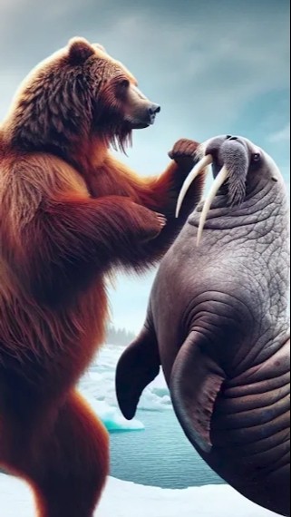 Polar Bear vs Walrus | Animals hate each other #shorts #reels # ...
