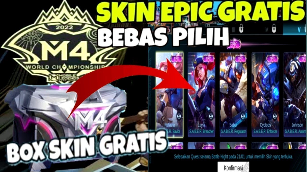 CARA MENDAPATKAN SKIN EPIC GRATIS DI EVENT M4 TOURNAMENT PASS MOBILE ...