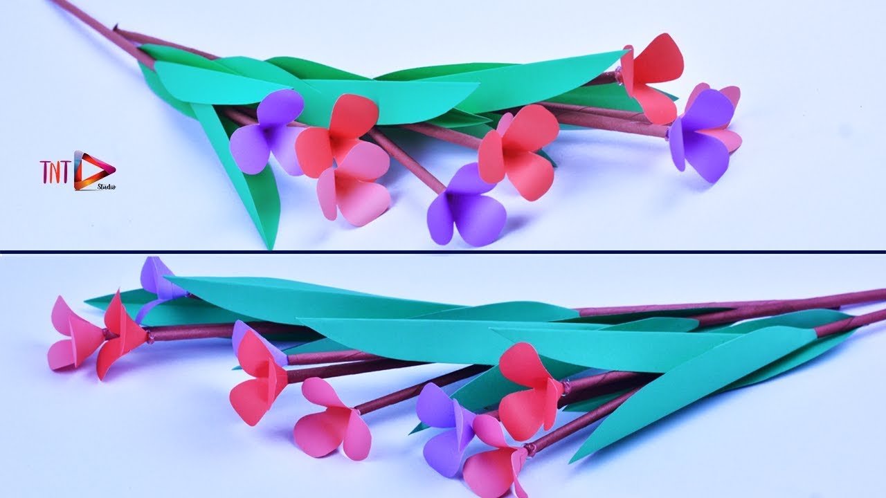 How To Make Flower Stick | Beautiful Paper Flower Stick | Easy Stick ...