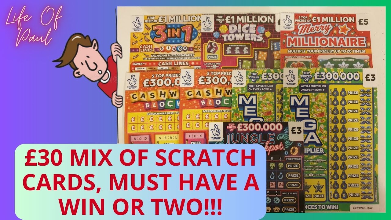 Another £30 mix of scratch cards, £30 of £5 and £3 scratch cards, maybe ...