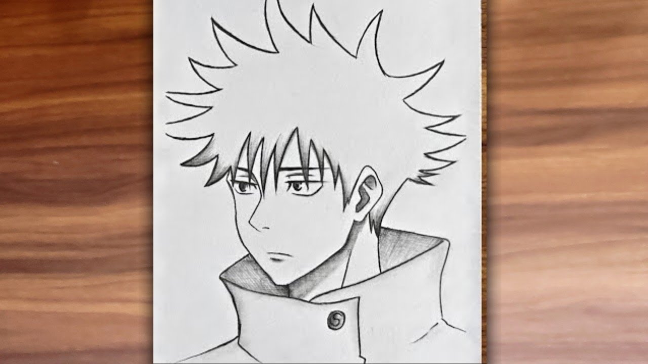 How to draw Megumi from jujutsu Kaisen || Megumi drawing step by step ...