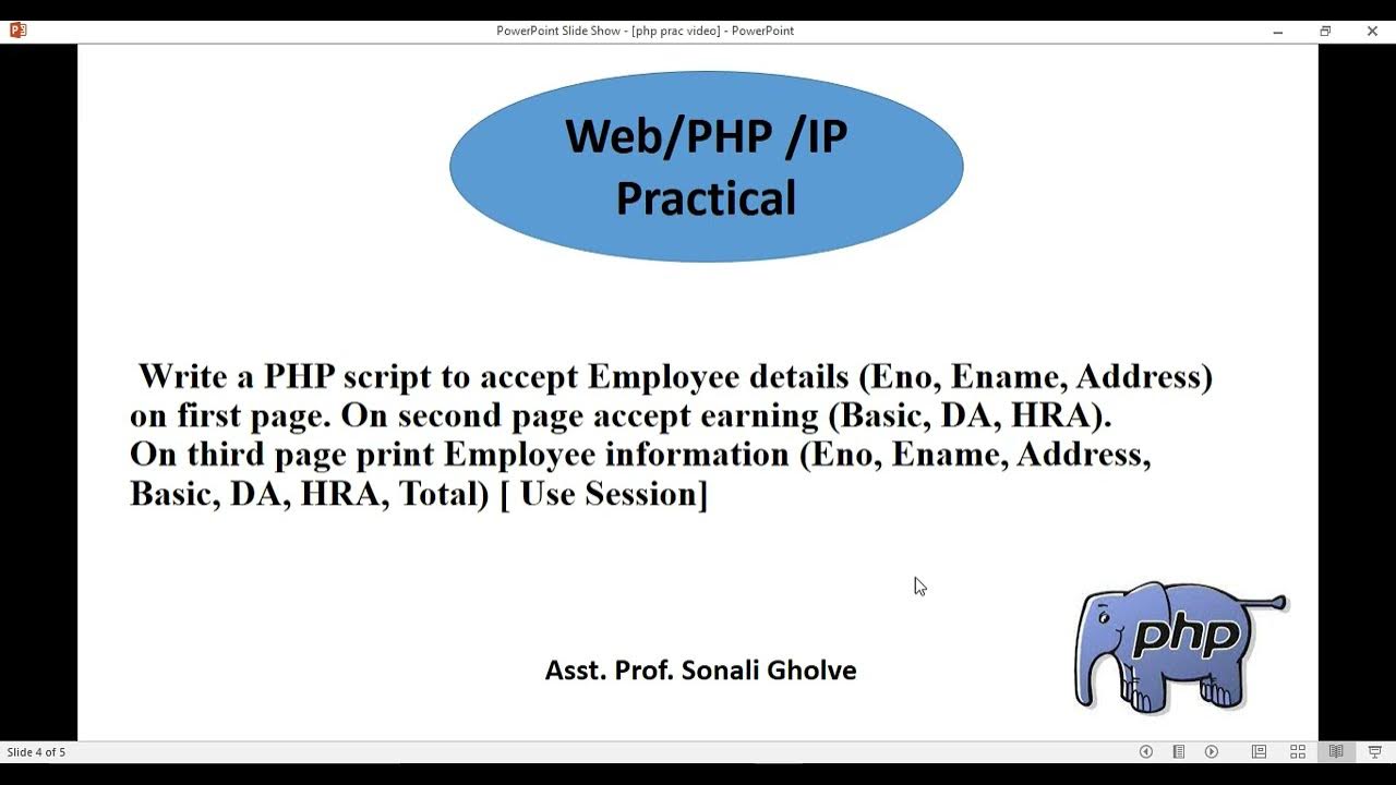Write a PHP script to accept Employee details on 1st page, On second ...