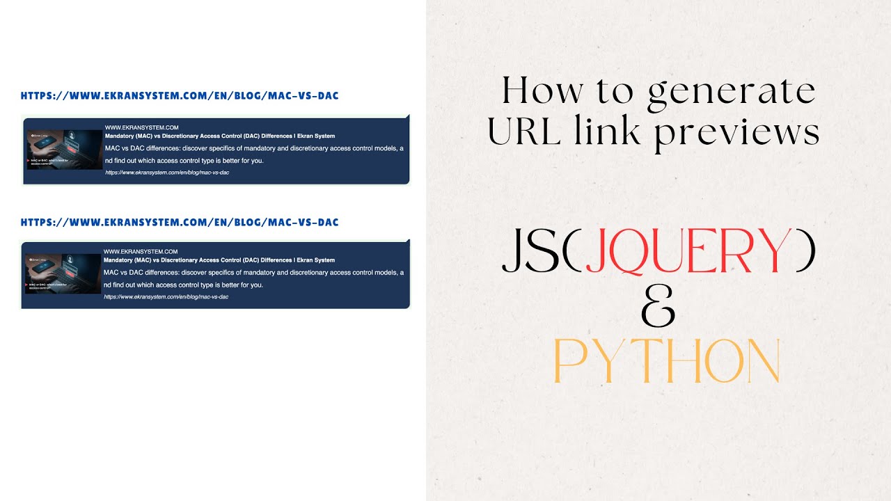 How to create a URL preview link Python & JS - YouTube