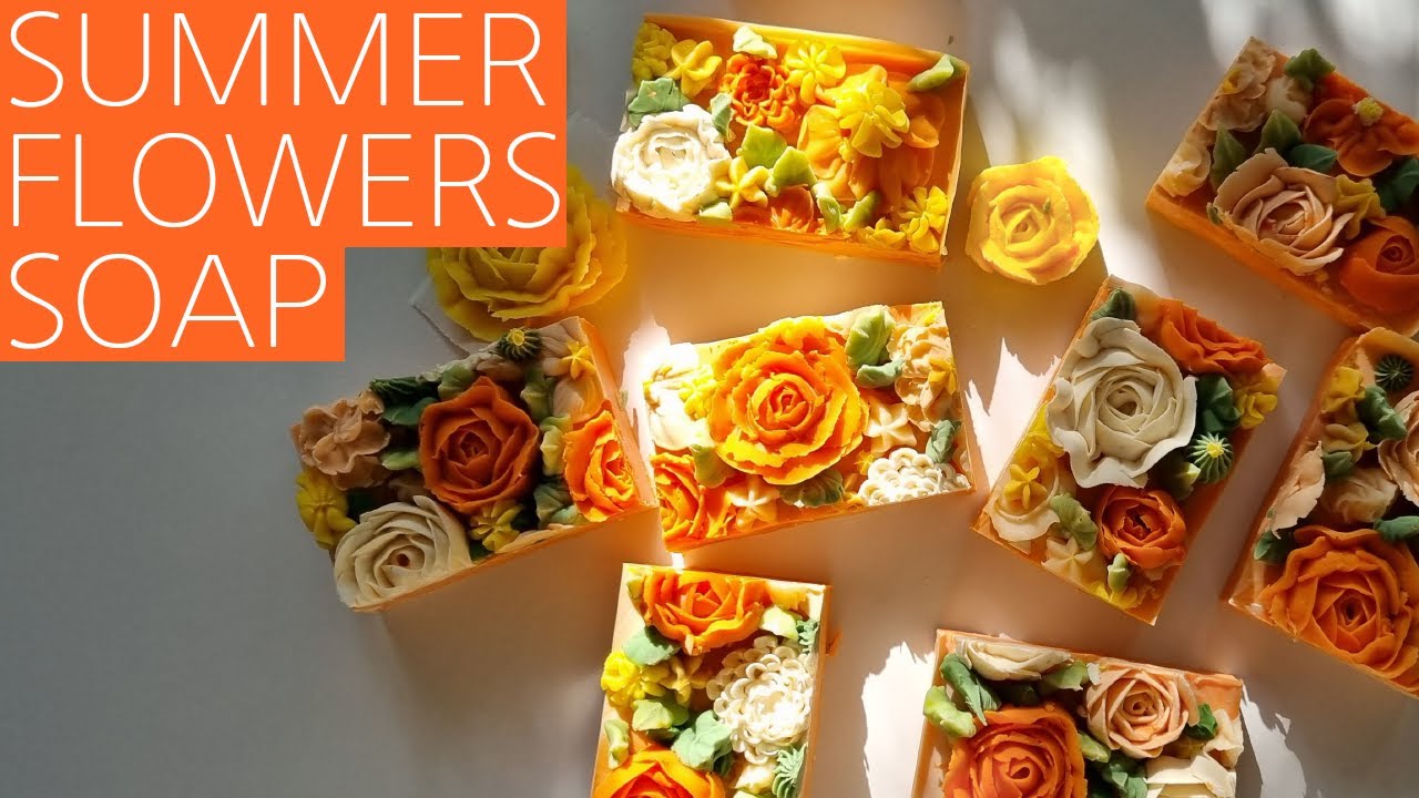 Summer Flower Soap Making l 여름 꽃 비누 만들기 - Marcel's Soaps - YouTube