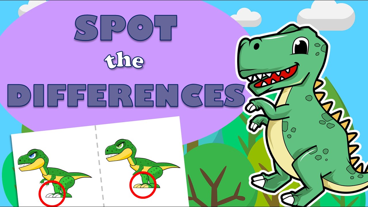 Spot The Difference Game with Dinosaurs - Educational Games for Kids ...