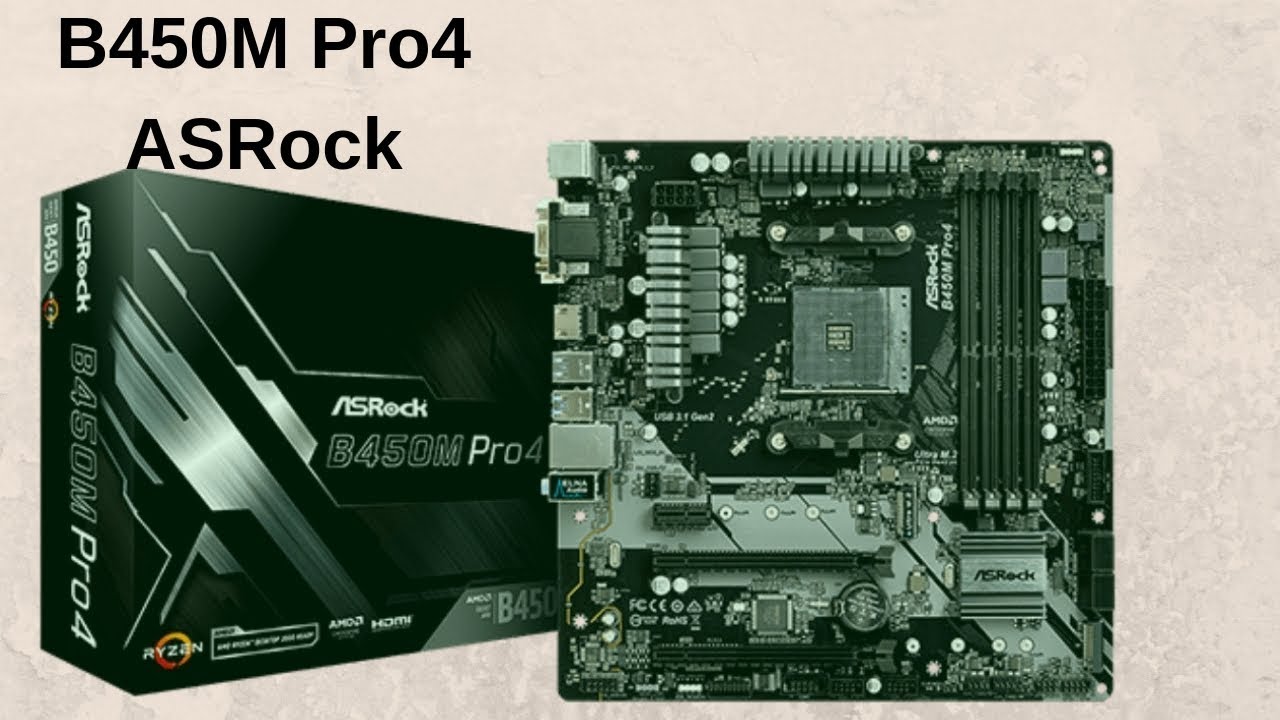 B450M Pro4 ASRock Micro ATX Motherboard Unboxing - YouTube