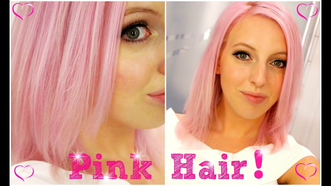 Pink hair transformation! from blonde to pastel pink - YouTube